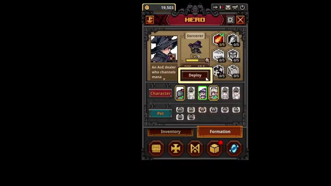 Formação ideal de equipe em TBH: Task Bar Hero Portal do Pixel